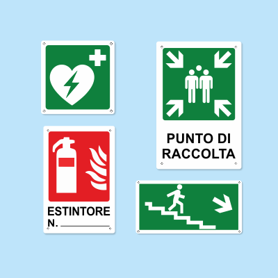 Cartelli Emergenza e Antincendio in Alluminio 3mm | Pubblimania ...